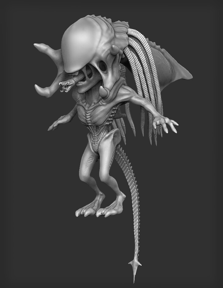 ArtStation - Some-old-kind-of big headed Predalien 3D model