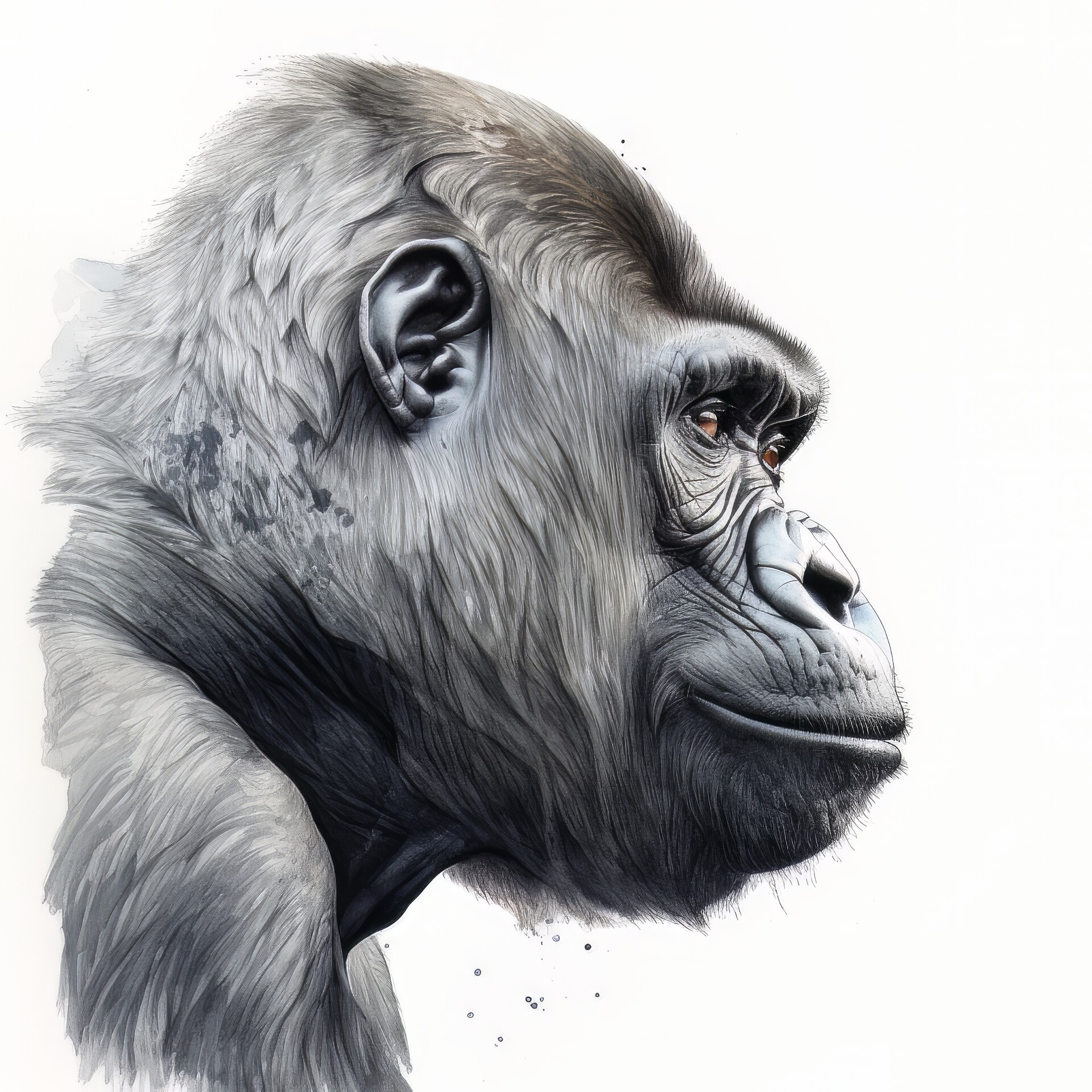 gorilla side face drawing