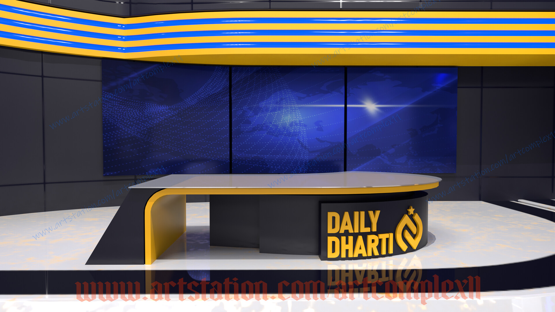 ArtComplex.Studio - News Broadcasting Studio 3D