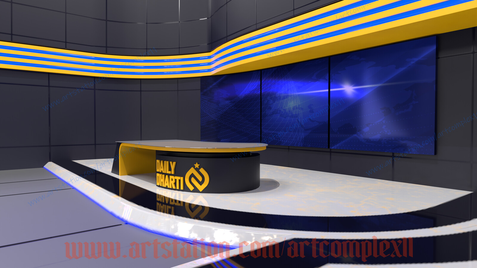 ArtComplex.Studio - News Broadcasting Studio 3D