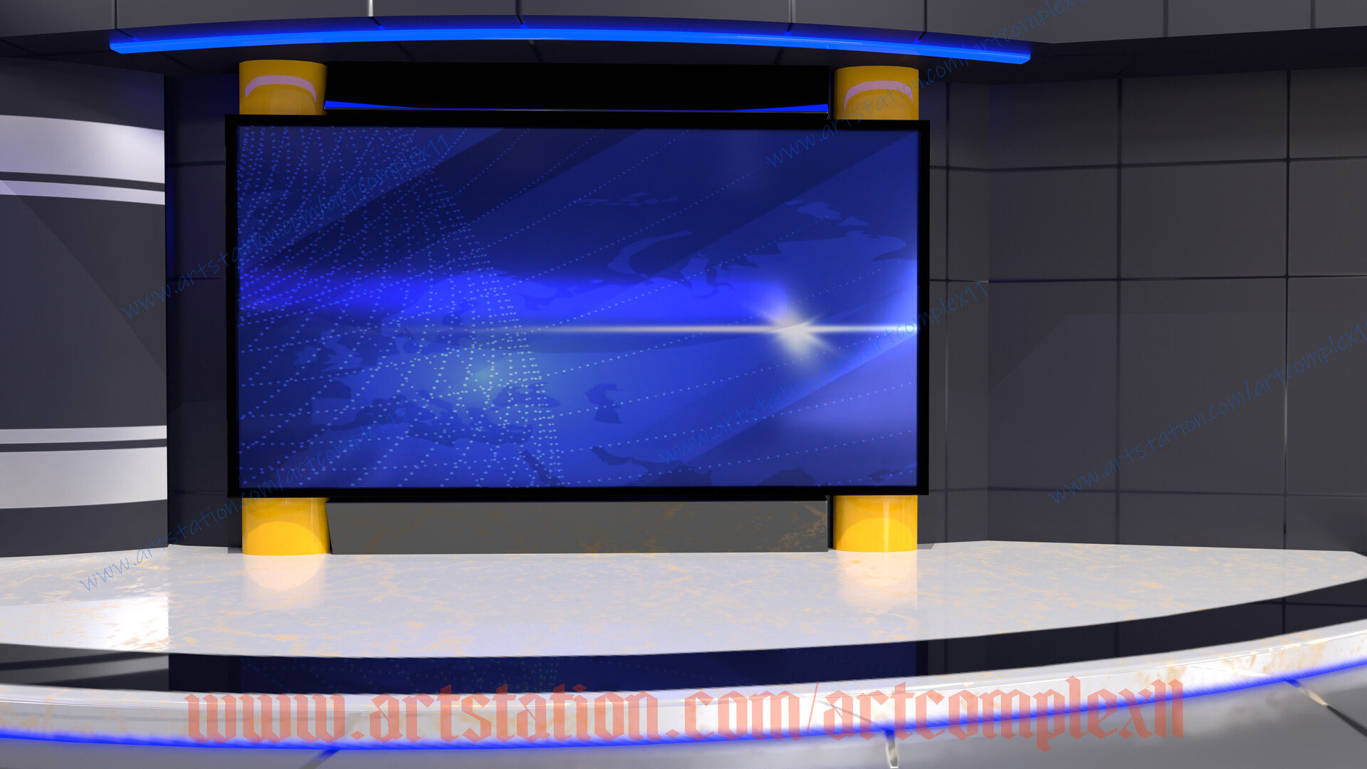 ArtComplex.Studio - News Broadcasting Studio 3D