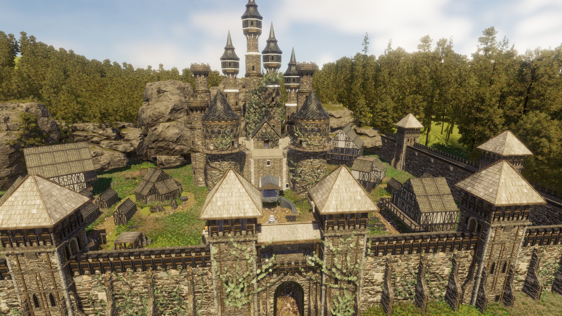 Medieval Village With Castle