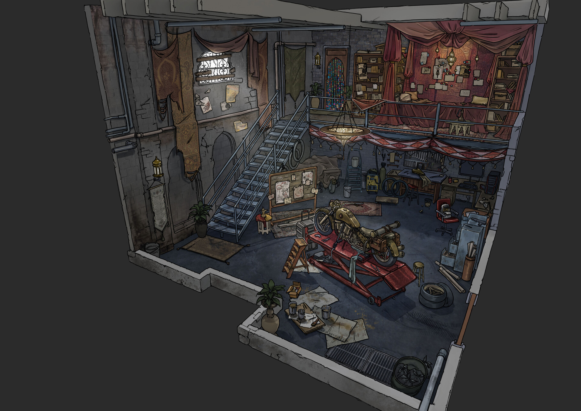 ArtStation - Basement Hideout