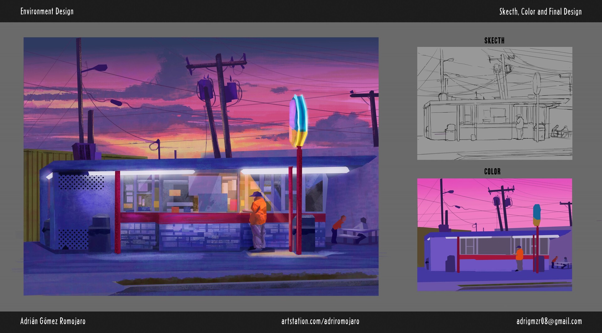 Adrián Romojaro - Sunset shop. Color study