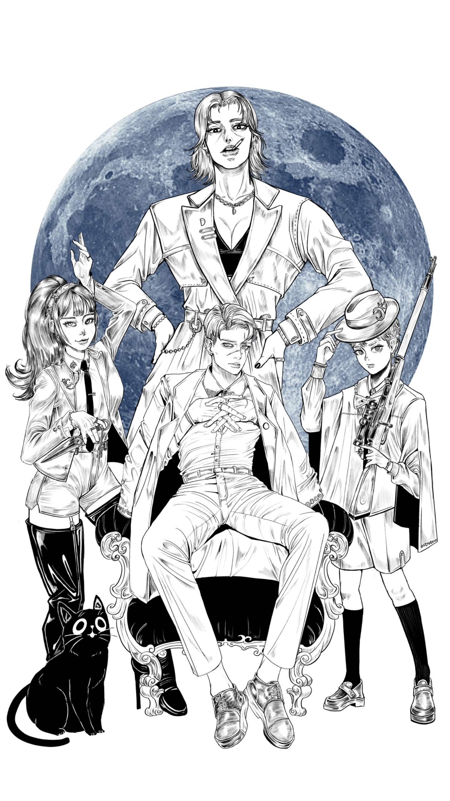 ArtStation - blue moon Mafia group photo