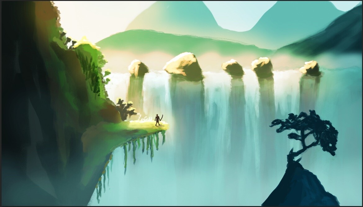 ArtStation - Mysterious Waterfall