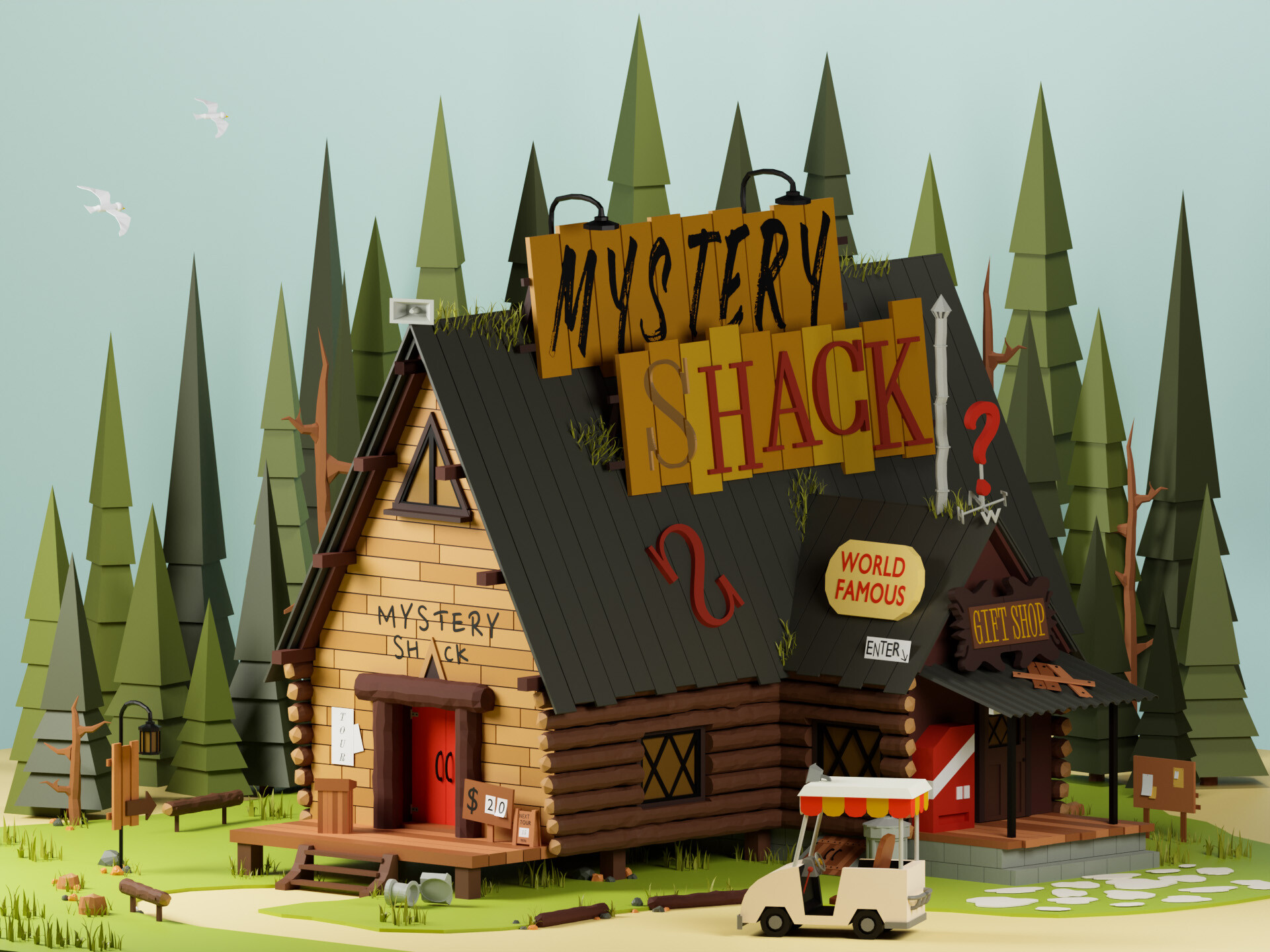 ArtStation - Gravity Falls Stylized House
