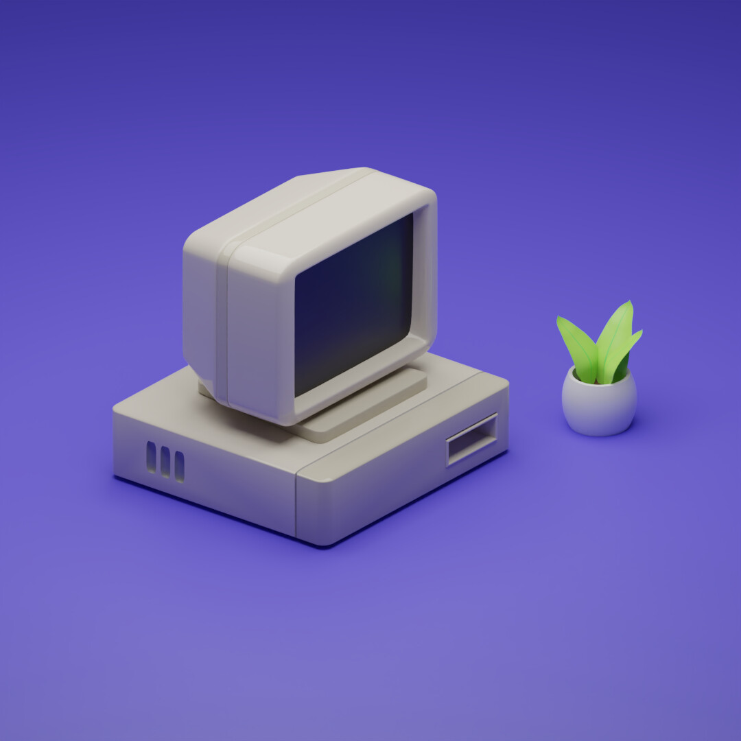ArtStation - Cartoon Old Computer