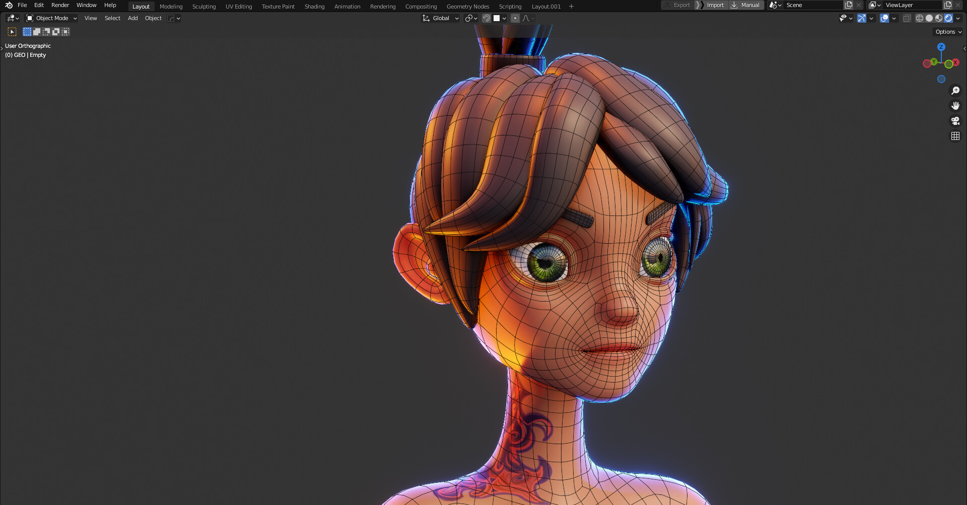 Phong Ly - Blender Character Modeling - Dina Style 1 With Basemesh
