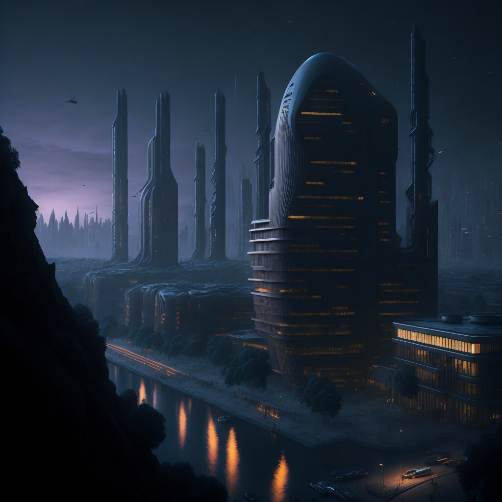 ArtStation - Futuristic postcyberpunk city Belgrade