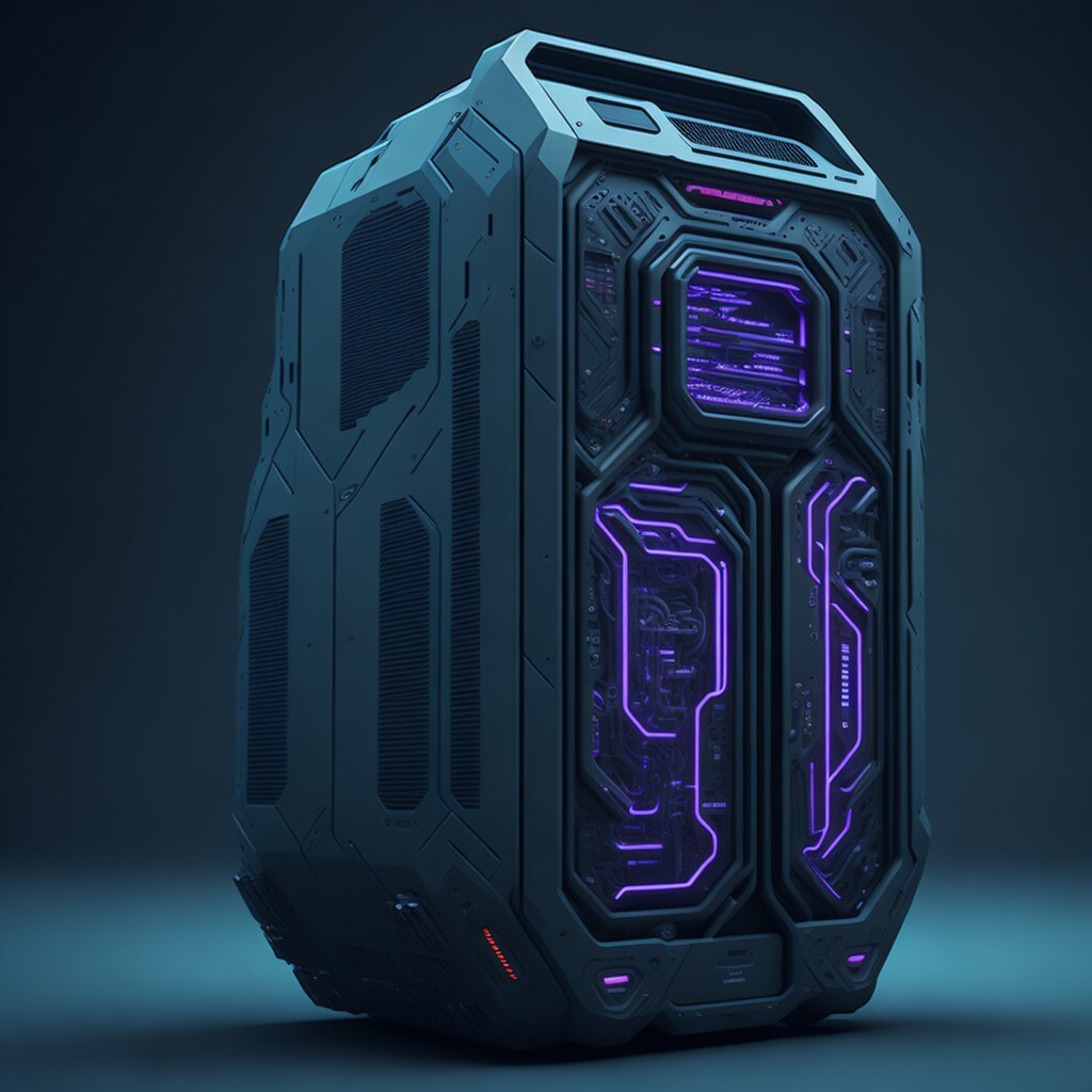 ArtStation - Futuristic postcyberpunk PC system unit