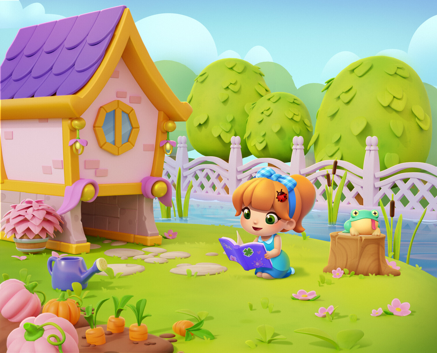 ArtStation - 3d+2d, cozy game illustration