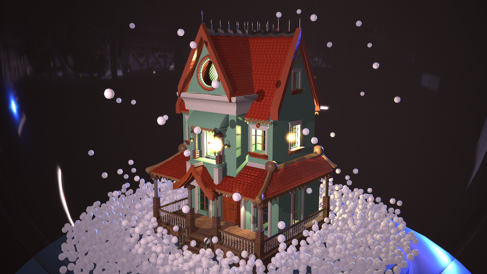 ArtStation - Magic house in a snowball