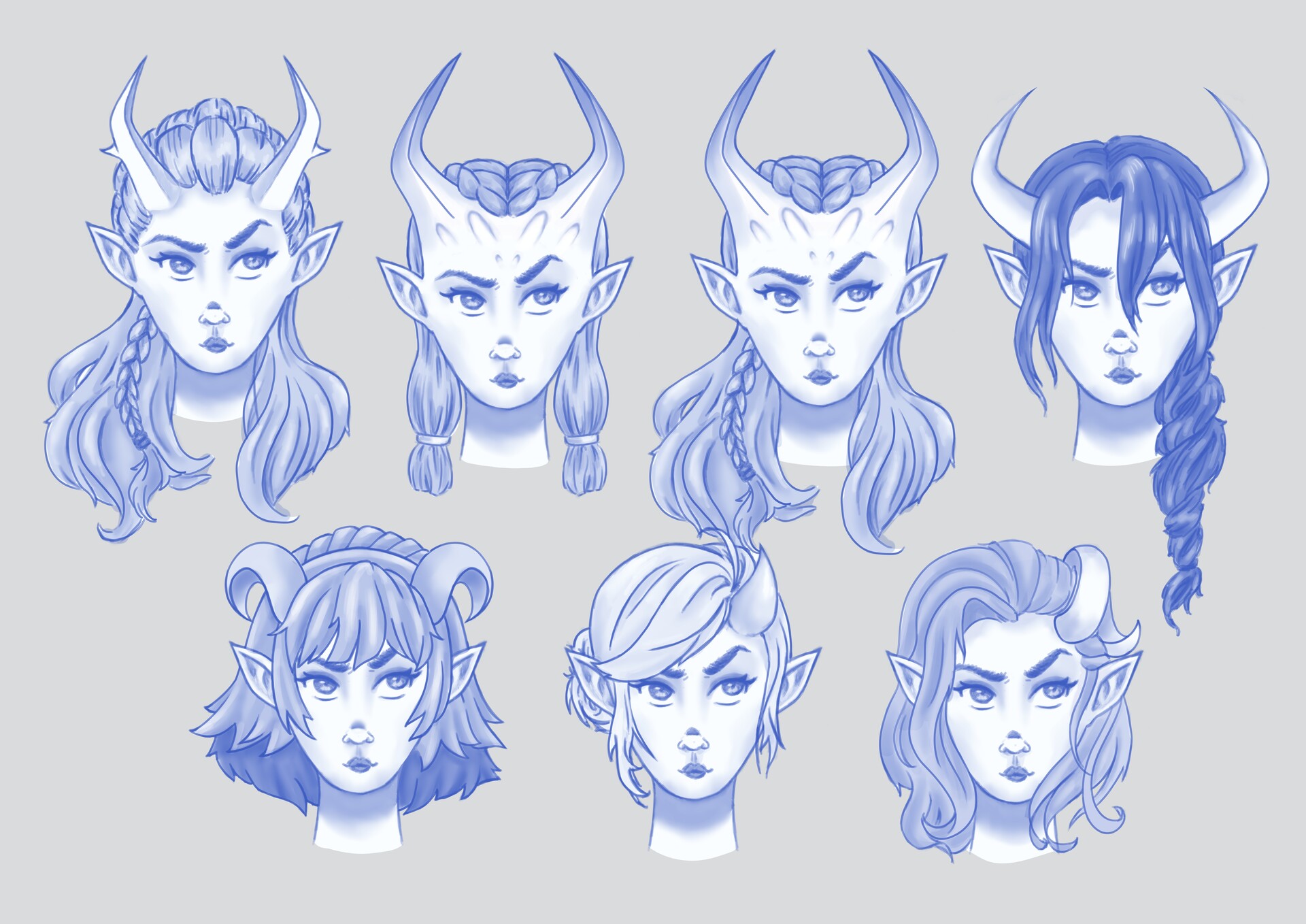 ArtStation - Tiefling Head Designs