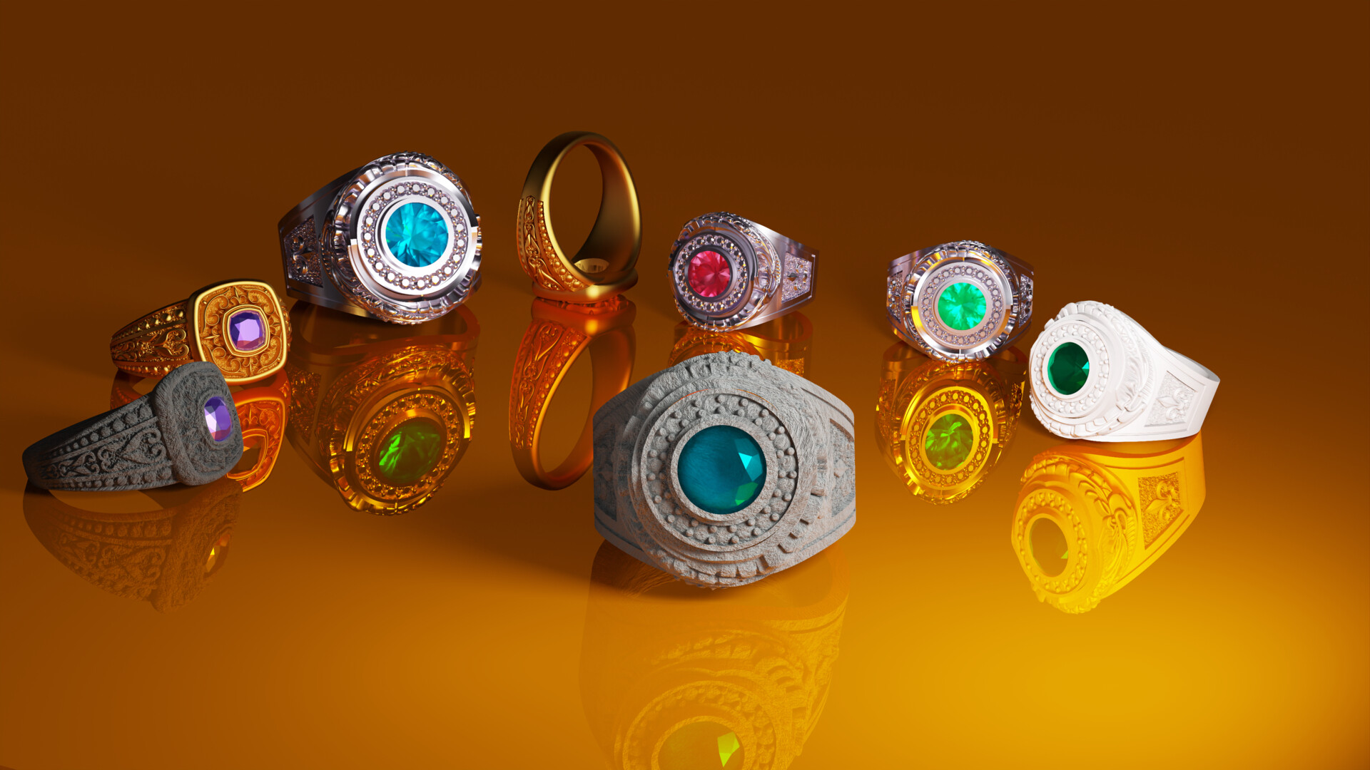 ArtStation - Custom Made Ring-1-2-3( Render only )