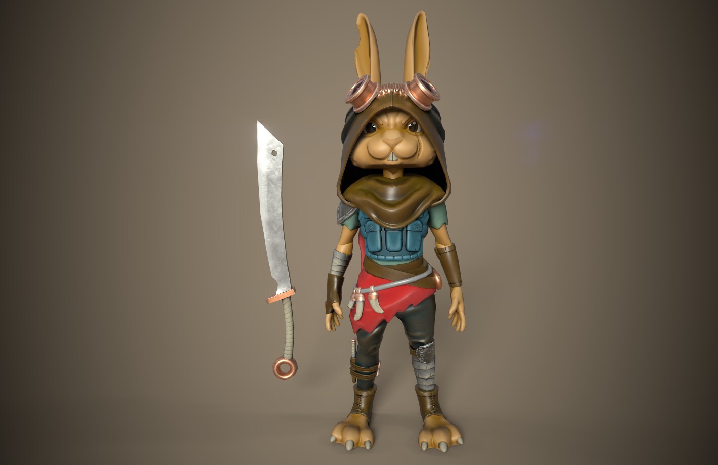 ArtStation - 1st model with retopo and texture maps.