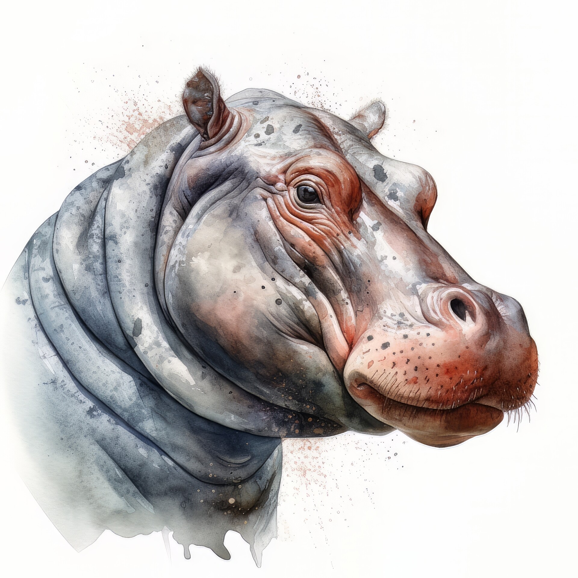 Hippo Face Painting
