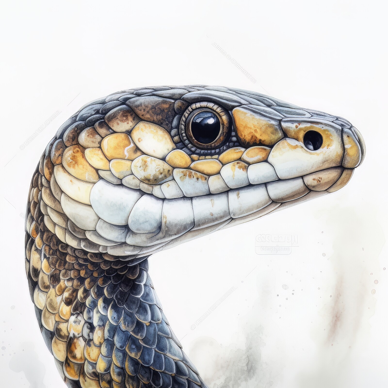 Francois Ringuette - Cobra Animal Portrait Watercolor Painting