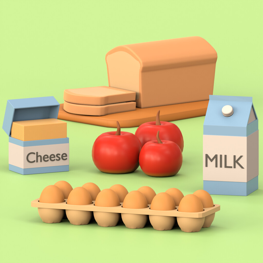 ArtStation - Daily Speed modeling Day 49: Groceries