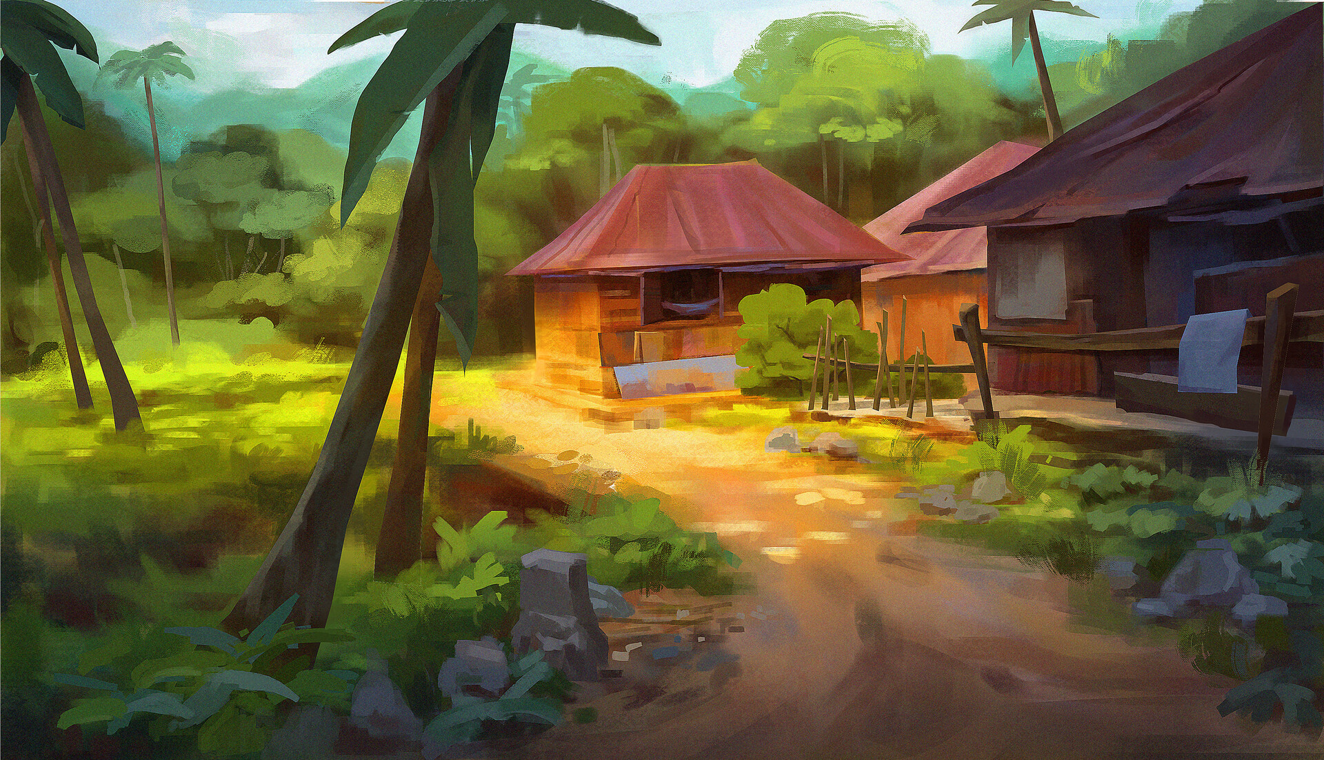 ArtStation - Rural scenes in Asia