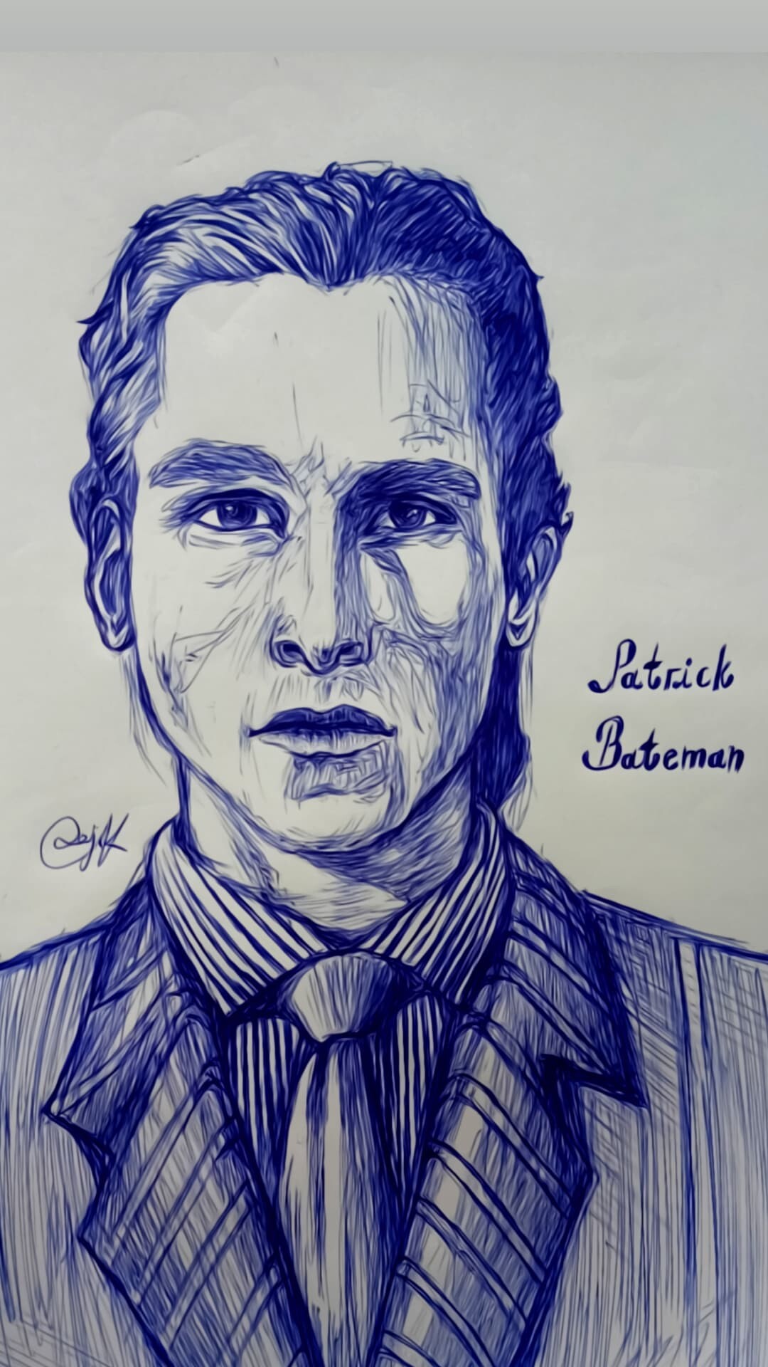ArtStation - Patrick Bateman pen sketch