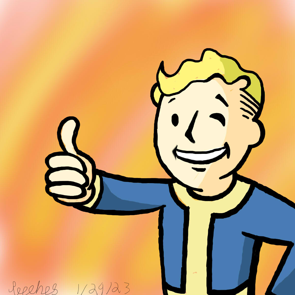 how to draw vault boy