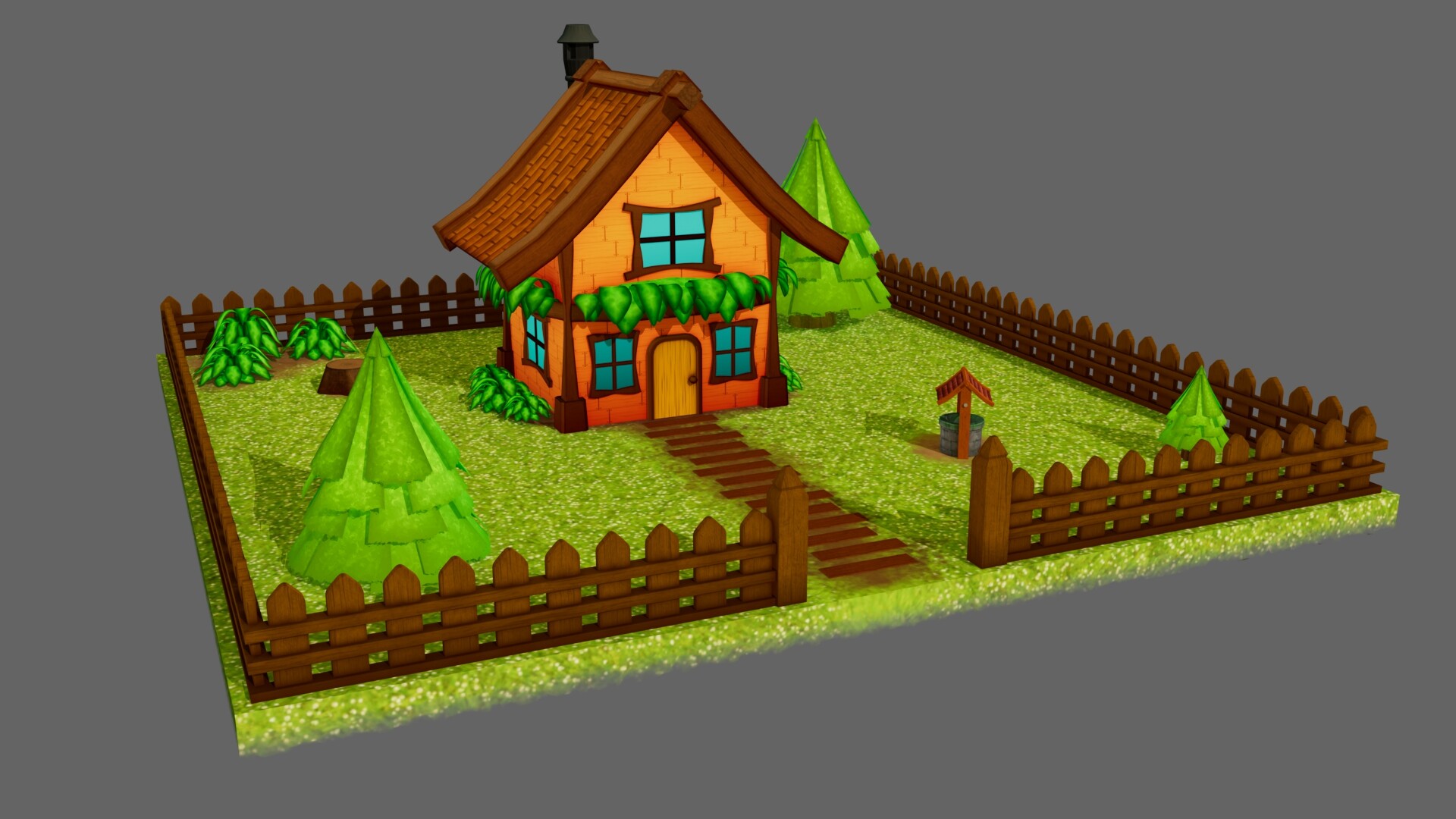 ArtStation - Stylized House Diorama