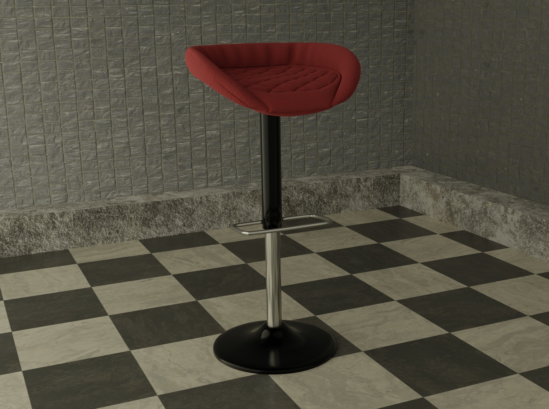 ArtStation - Metal Stool Red