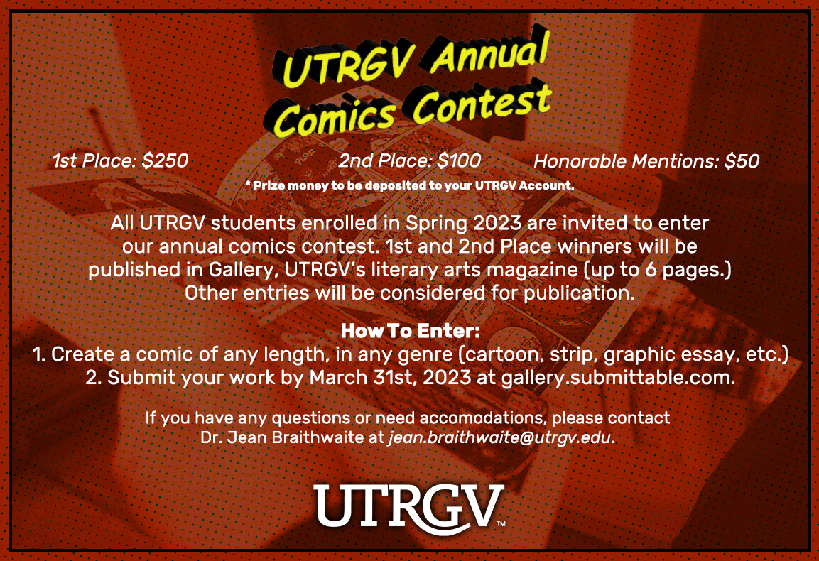 Carlos Zapata Rubio - UTRGV Annual Comics Contest - 2023 Flyer