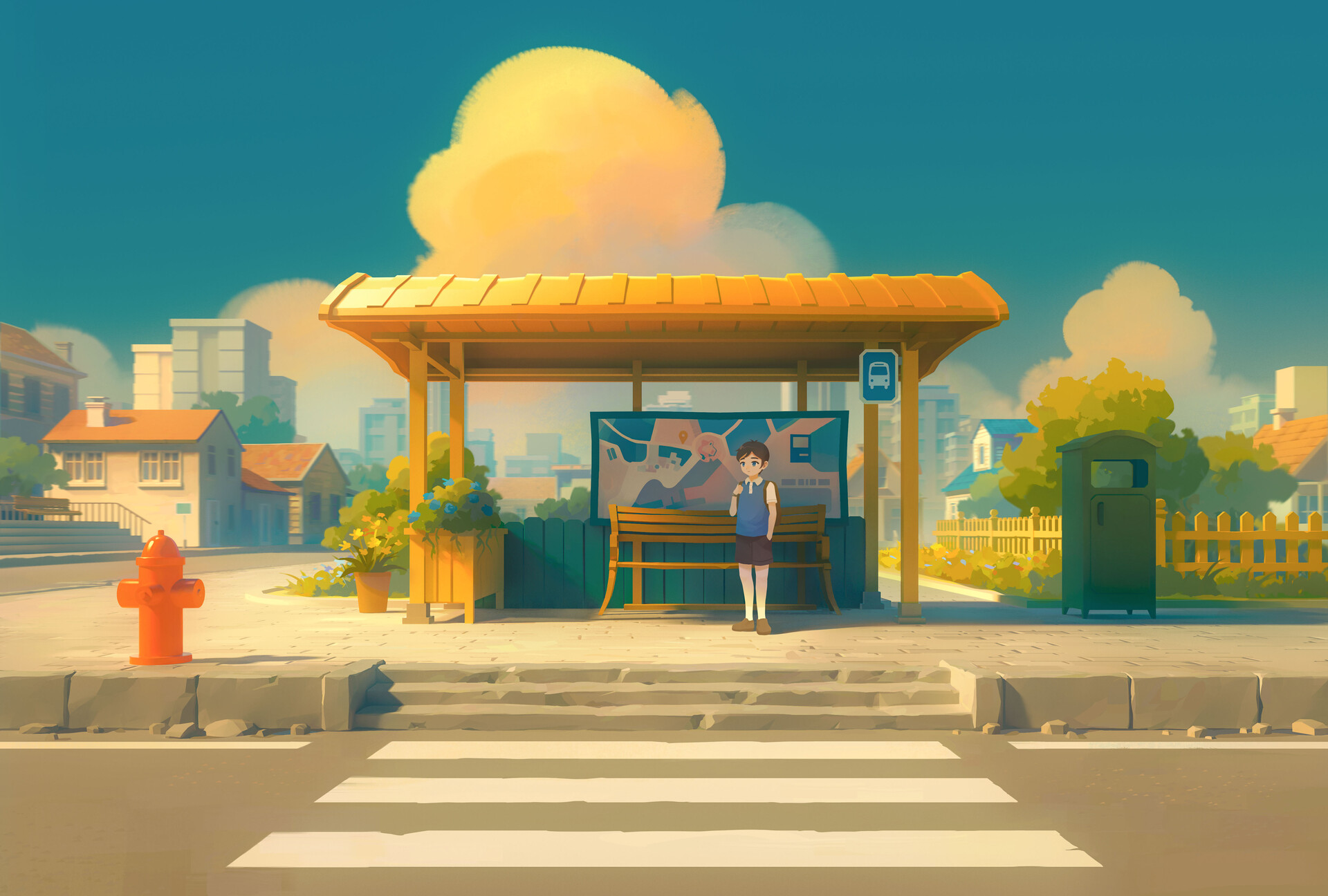 ArtStation - Bus Stop