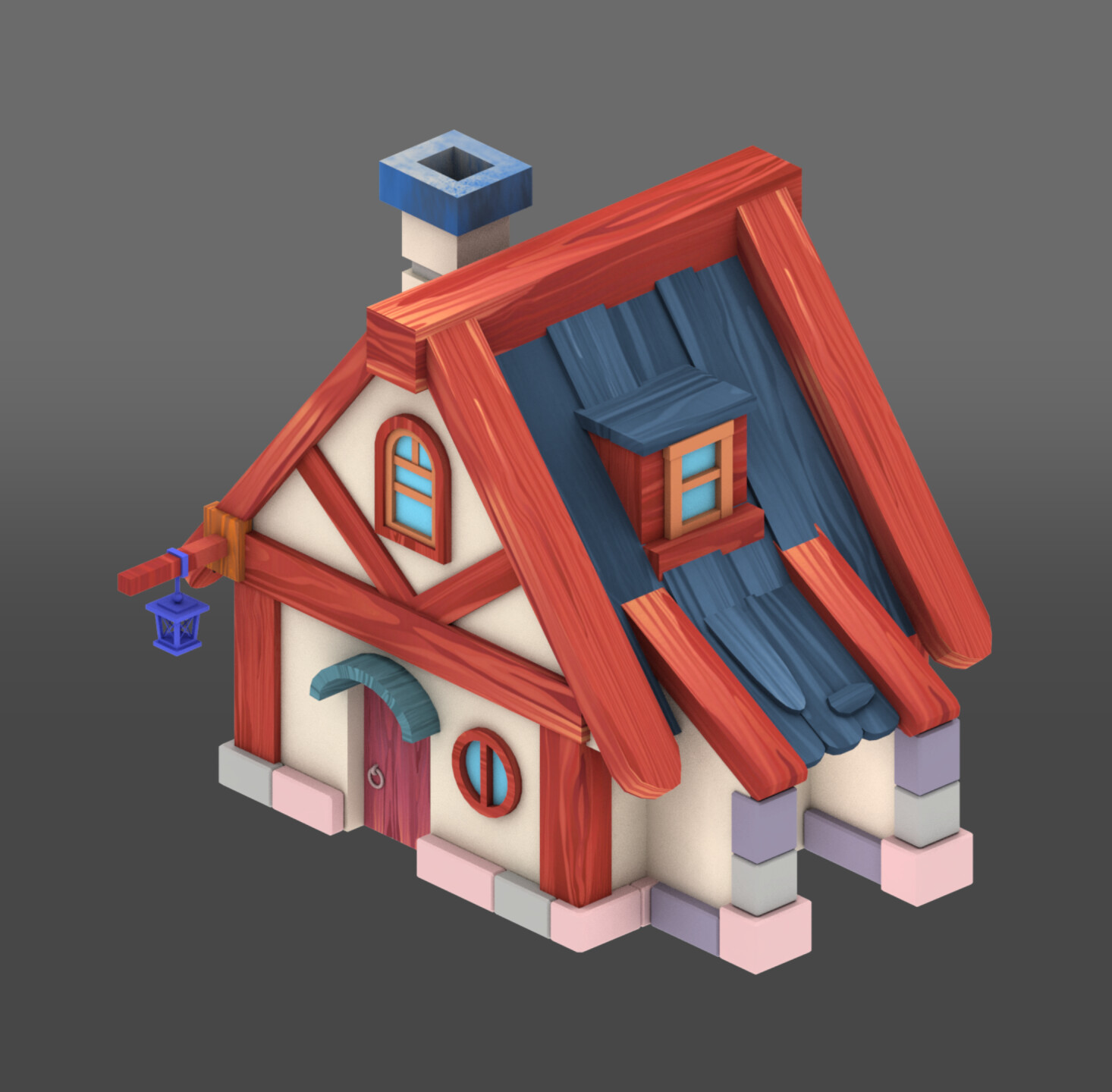 ArtStation - Cute low poly 3d house