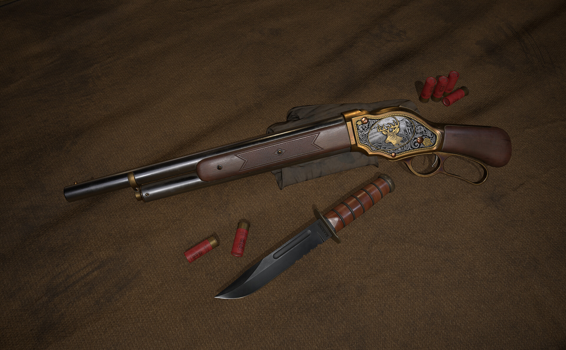 ArtStation - weapon，M1887，PBR