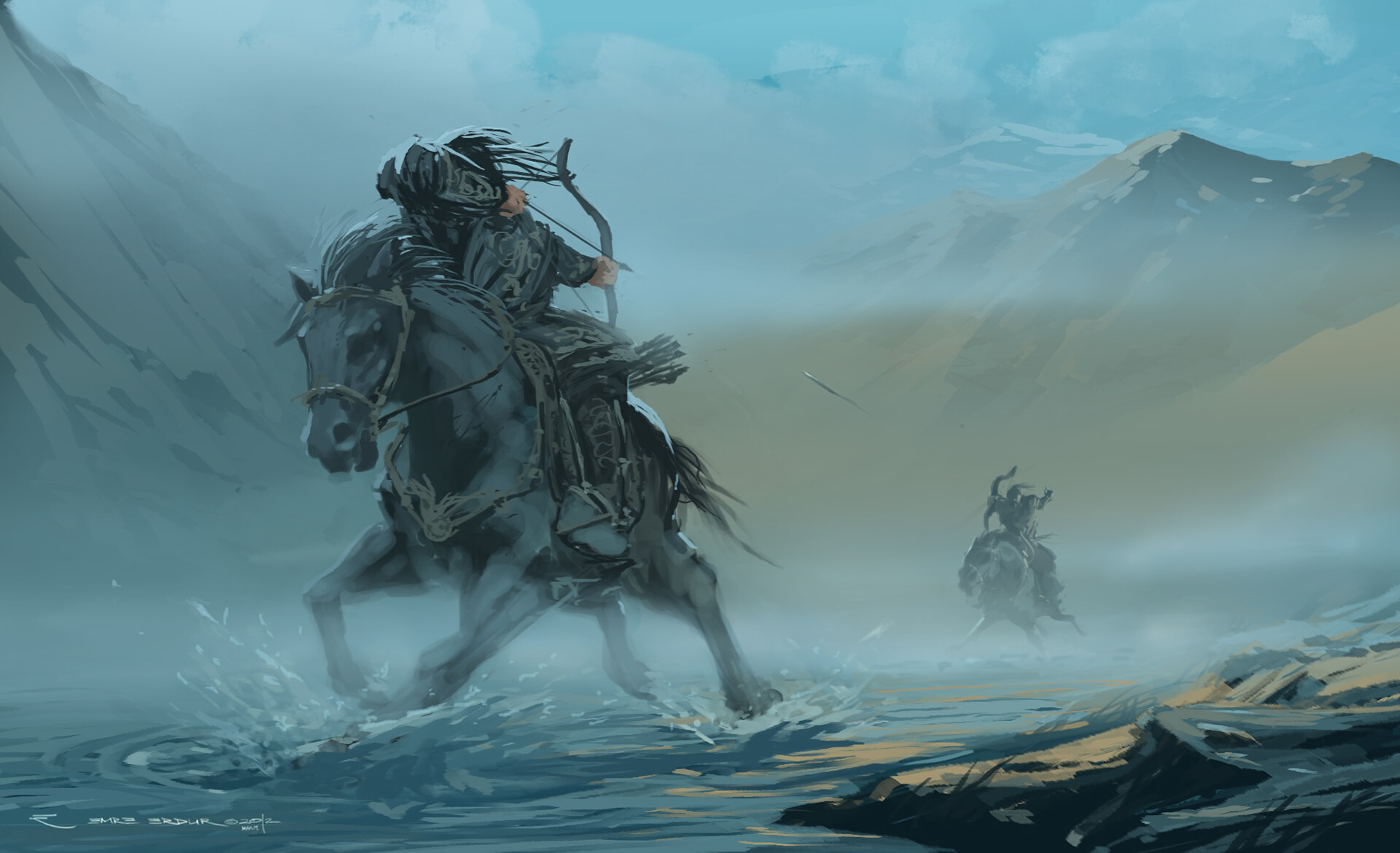 ArtStation - Chasing of Mounted Archers of Gokturks