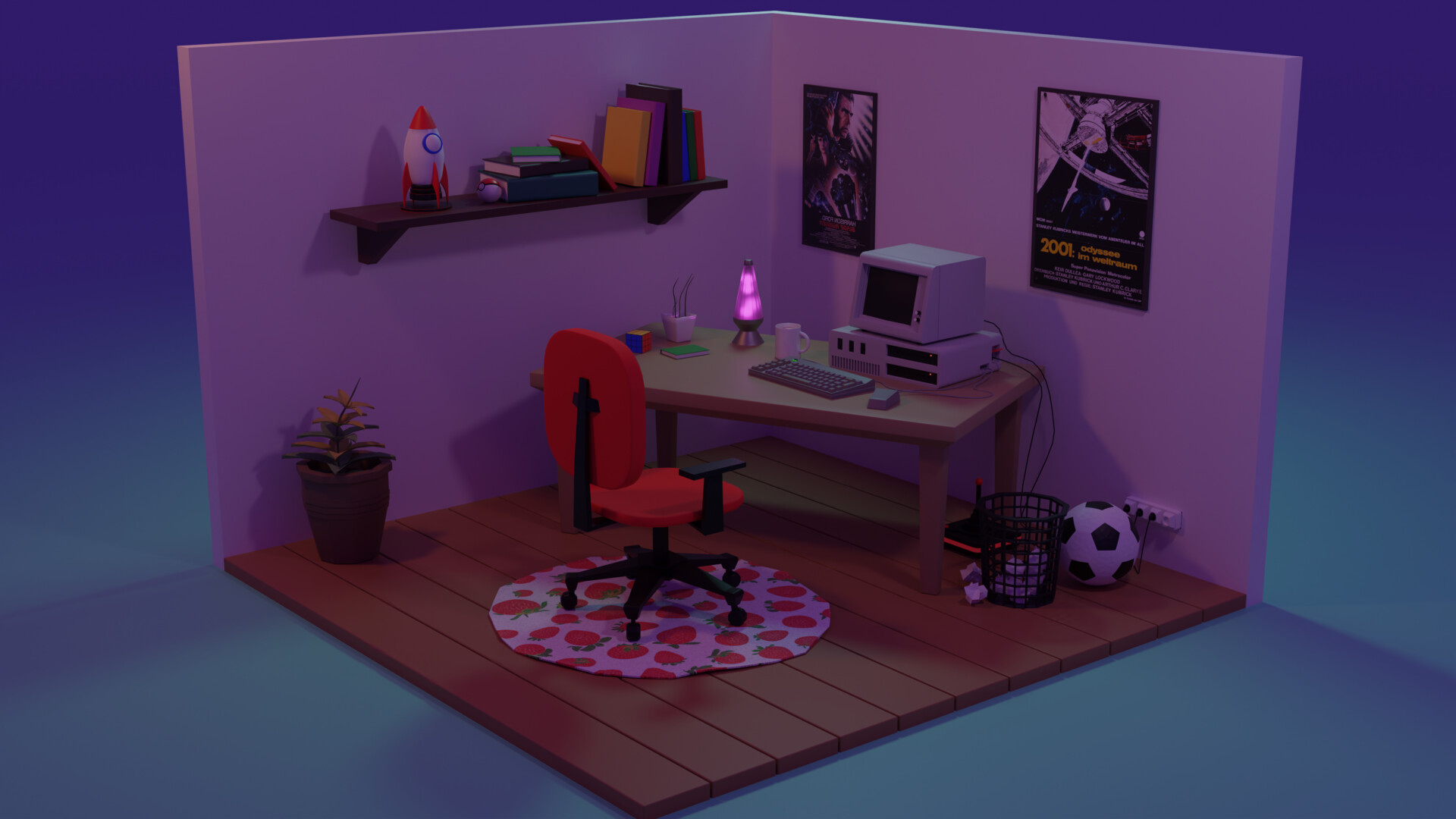 ArtStation - Retro Room.