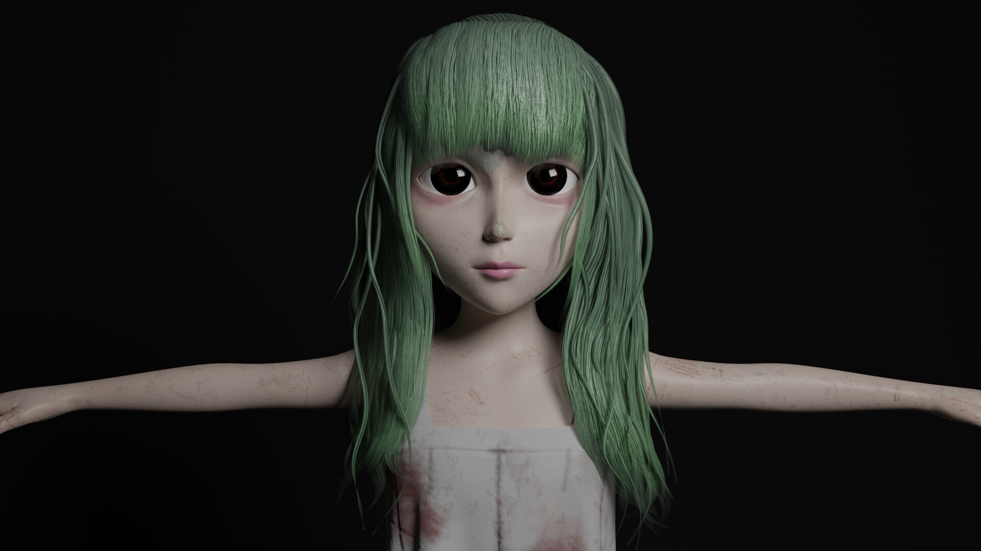 ArtStation - 3D girl character inspired by Mariam horror game