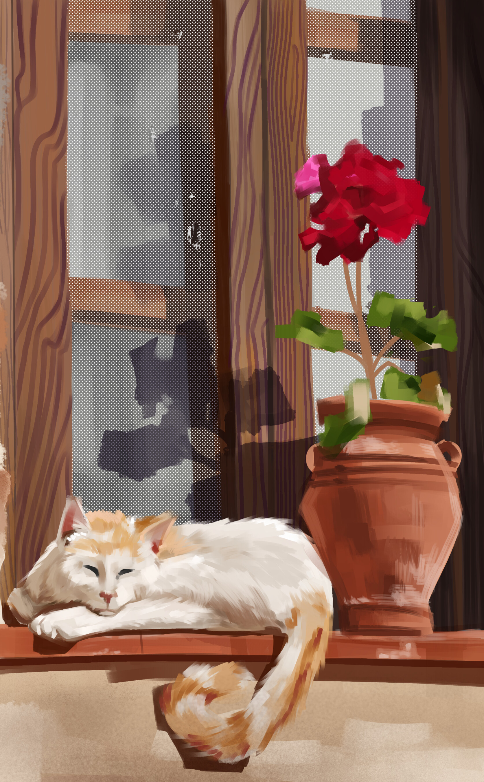 ArtStation - Cat at window