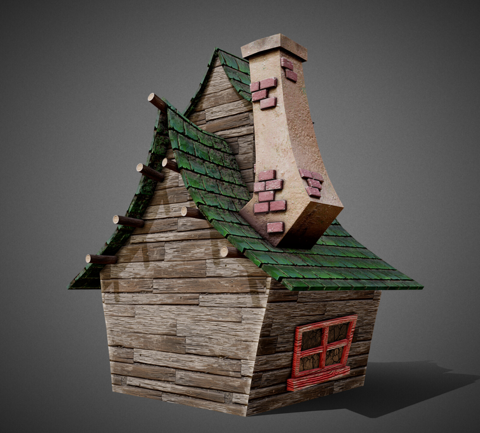 colin merrick portfolio - Stylised Witches House - Low Poly Model