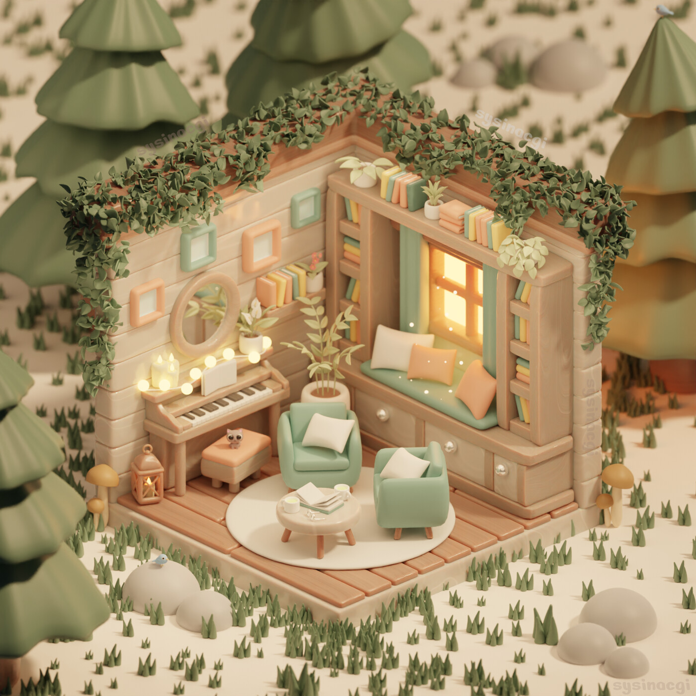 ArtStation - Cozy Living Room