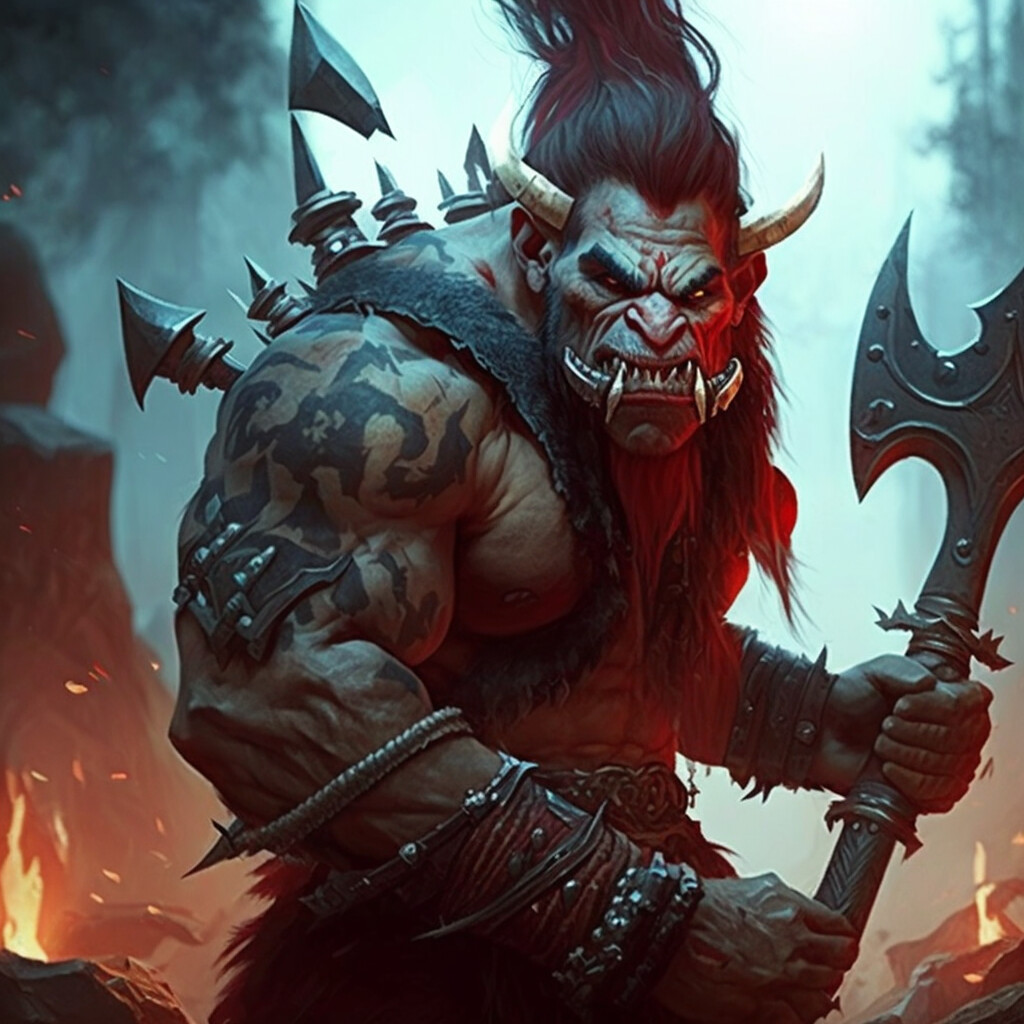 ArtStation - The Battle Hungry: Troll Warlord's Unstoppable Fury