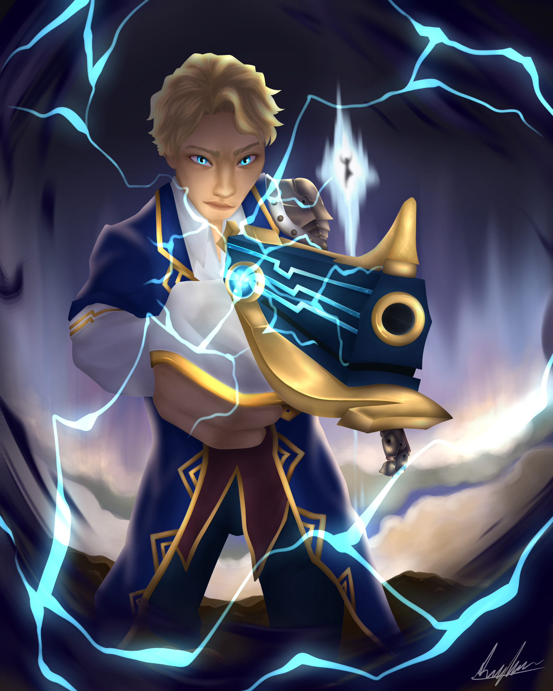 ArtStation - TTRPG Lightning Splash Art