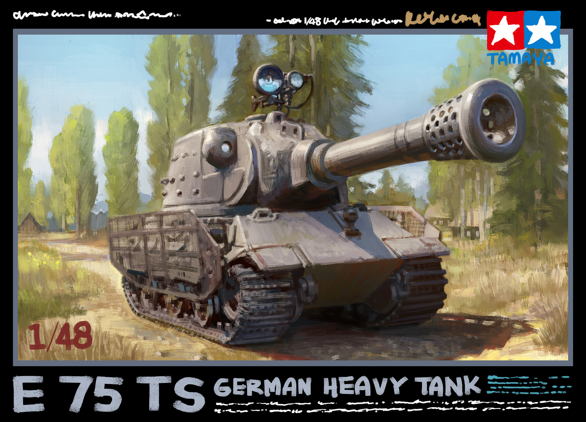 ArtStation - E 75 TS German heavy tank.