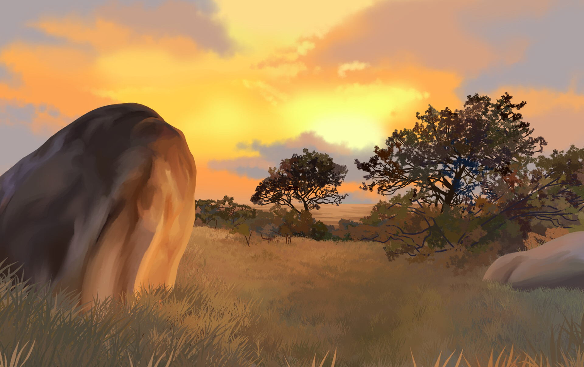 ArtStation - Sunset Plains Background