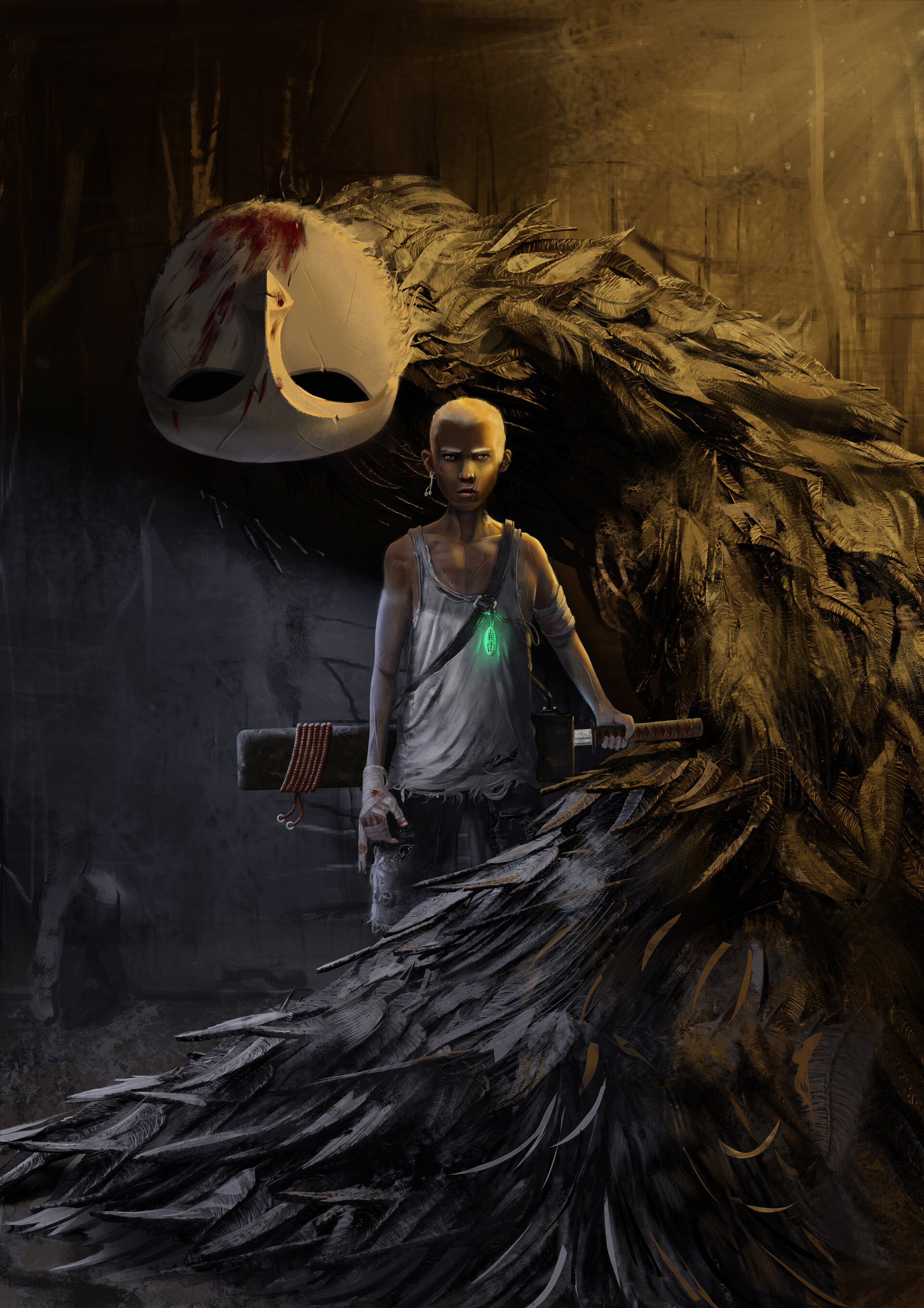 ArtStation - Boy and Owl monster