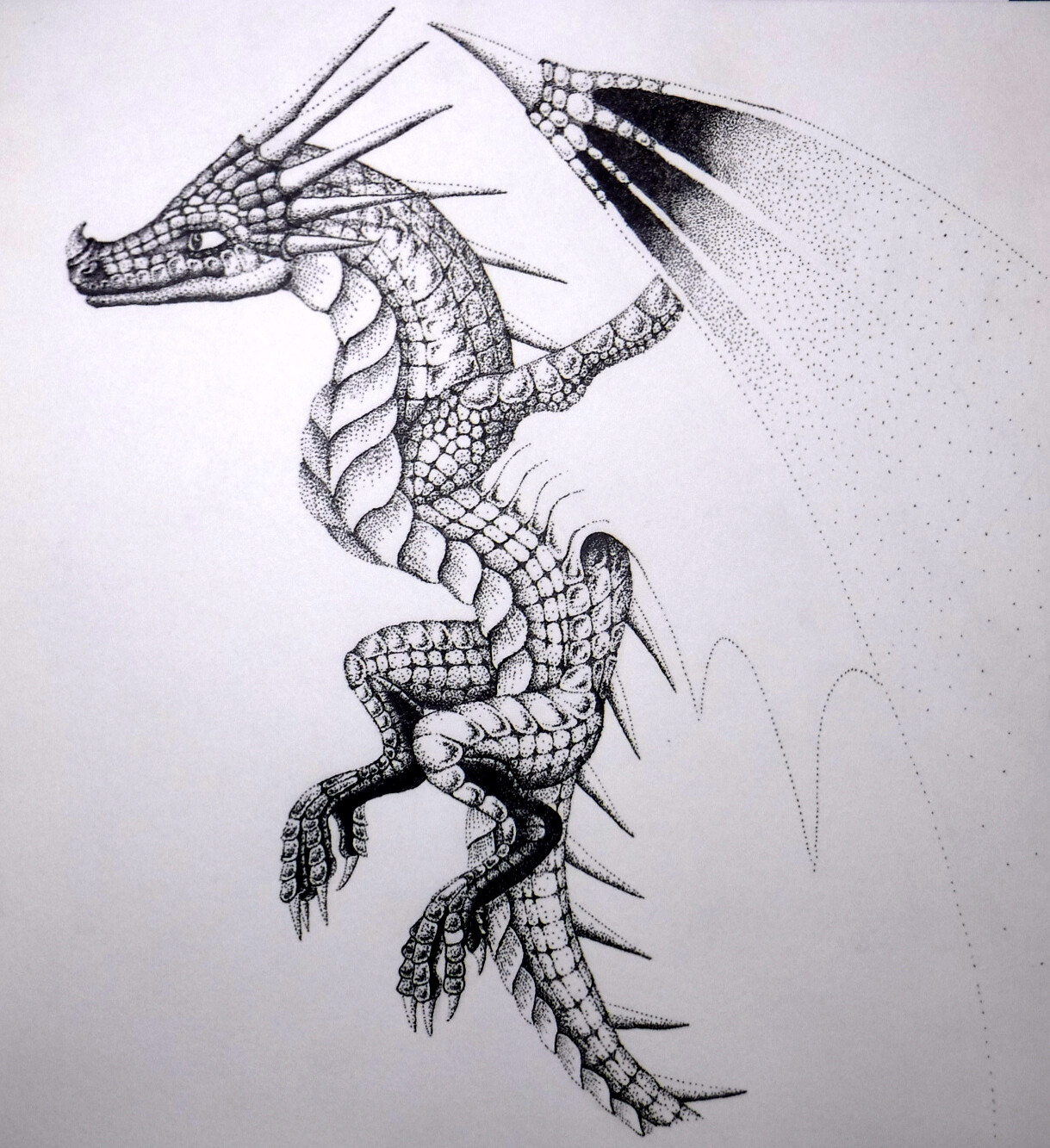 ArtStation - Dragon in Pointillism
