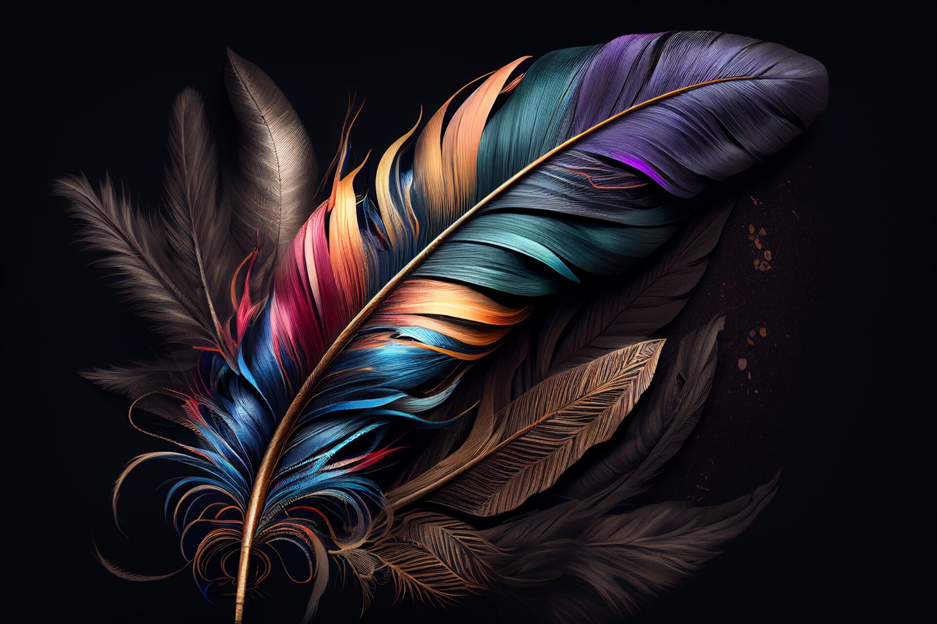 ArtStation - Bohemian Colorful Feather