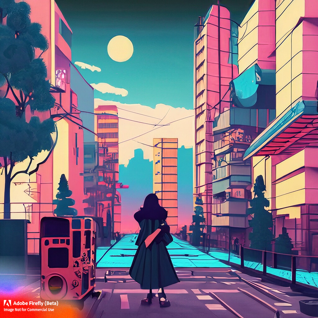 ArtStation - Testing City Pop Vibes in Adobe Firefly