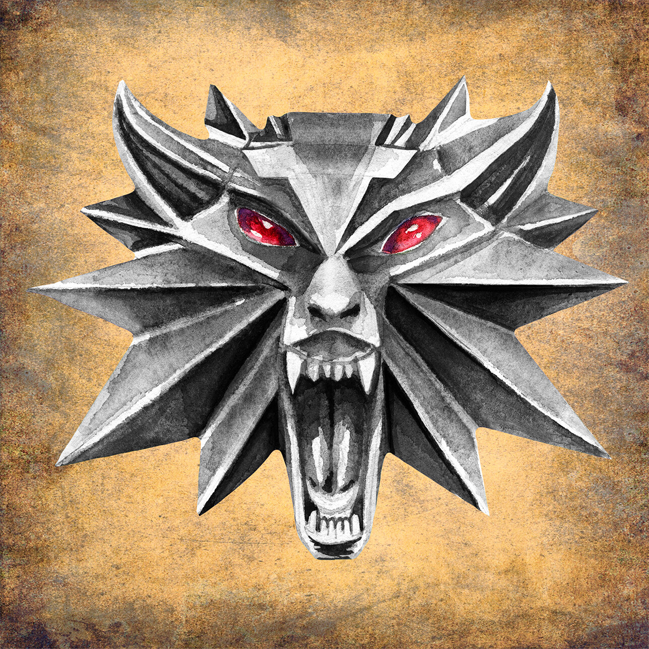 ArtStation - Watercolor drawing of the Witcher.