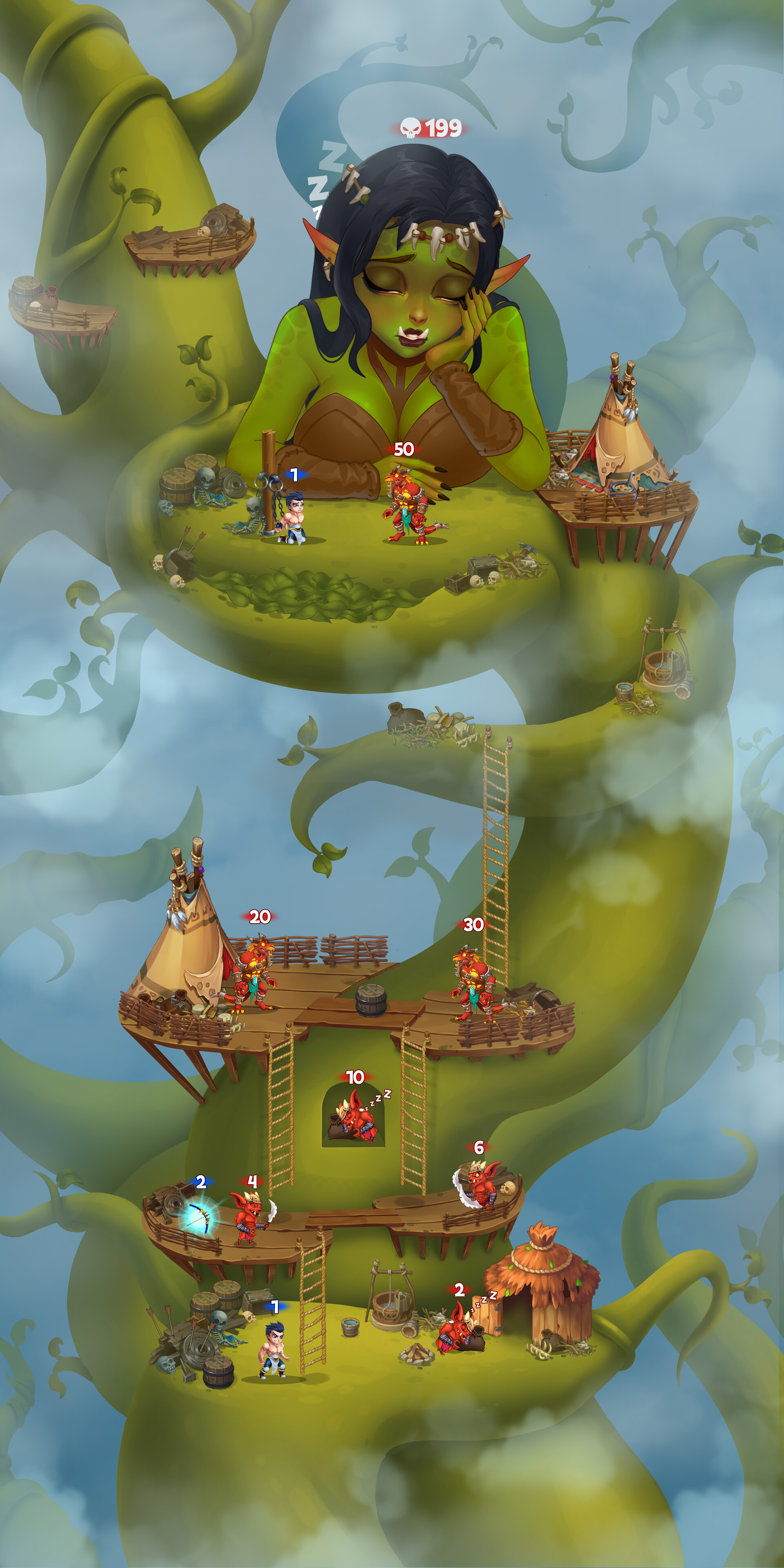 ArtStation - location goblin camp on a tree