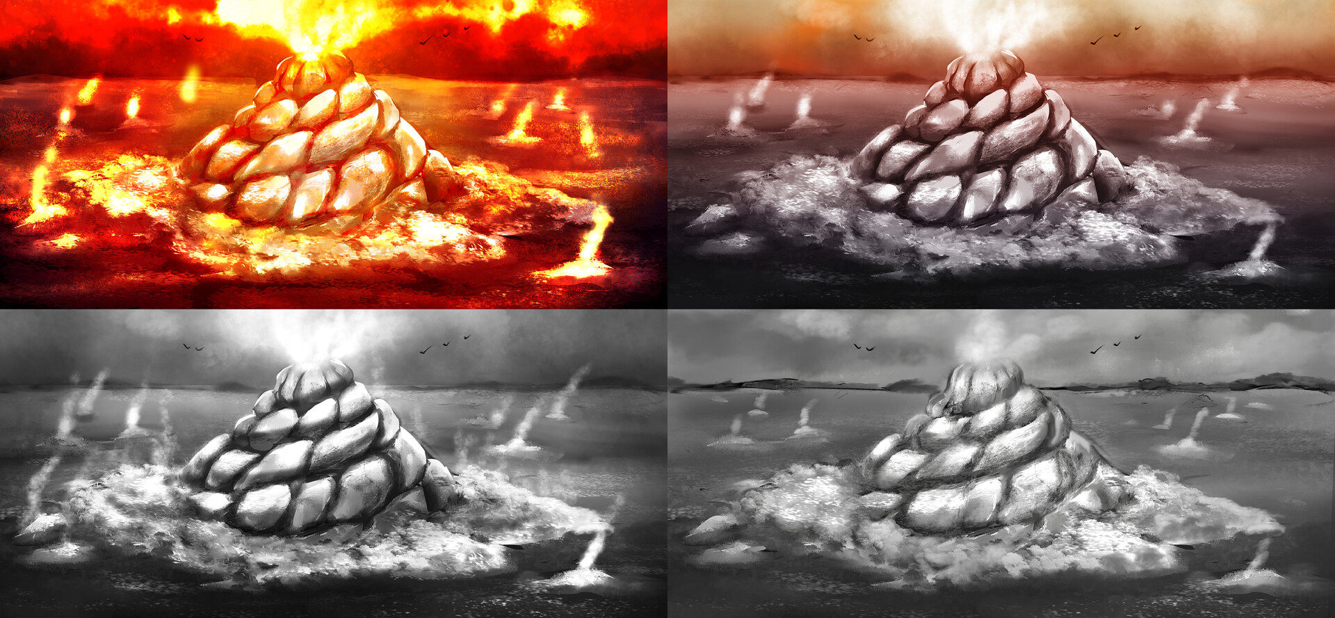 ArtStation - Harbinger Doves: Volcano Concepts