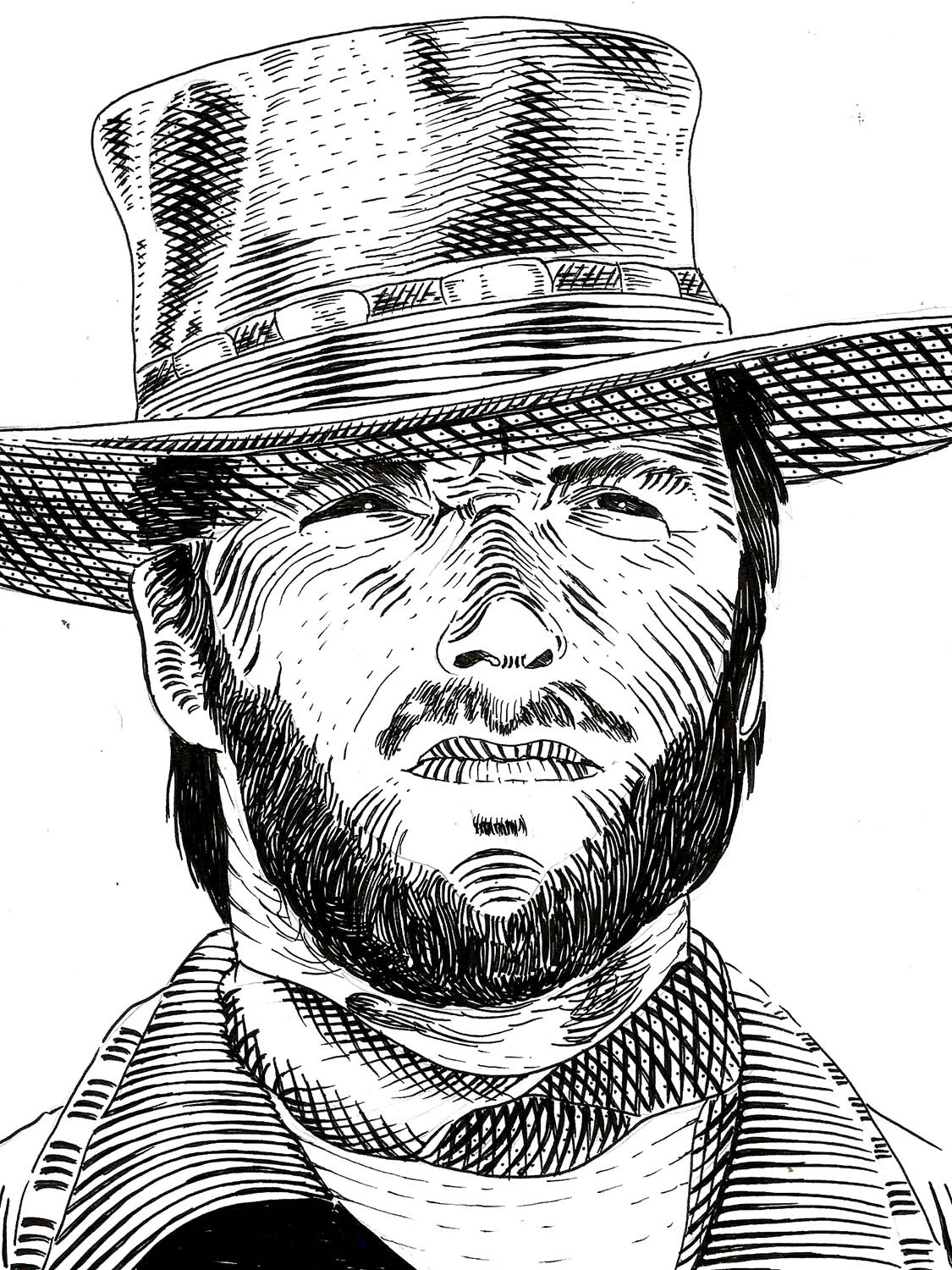 ArtStation - The Portrait Drawing of Clint Eastwood